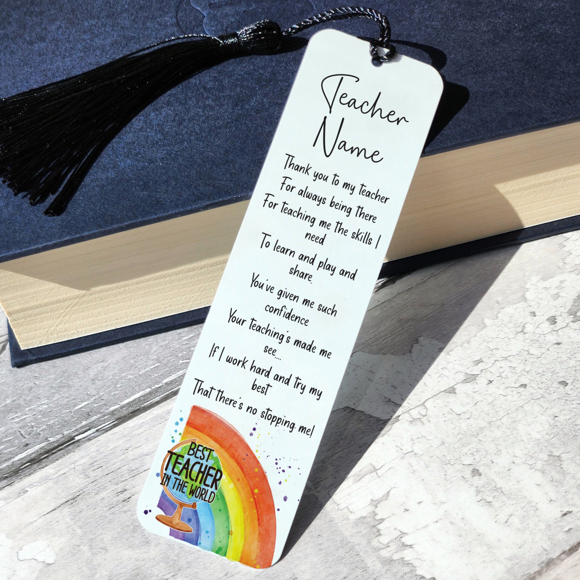 Personalised Best Teacher Bookmark – Bojapes